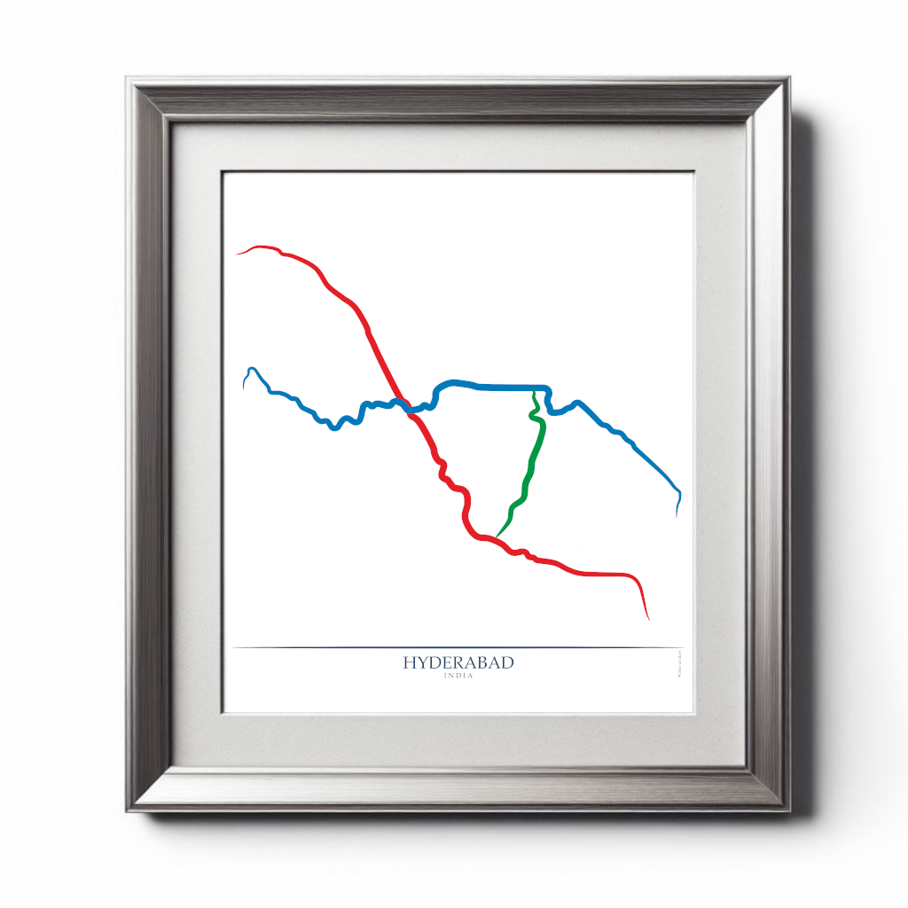 Hyderabad Metro Map Poster - Atlas Art Store